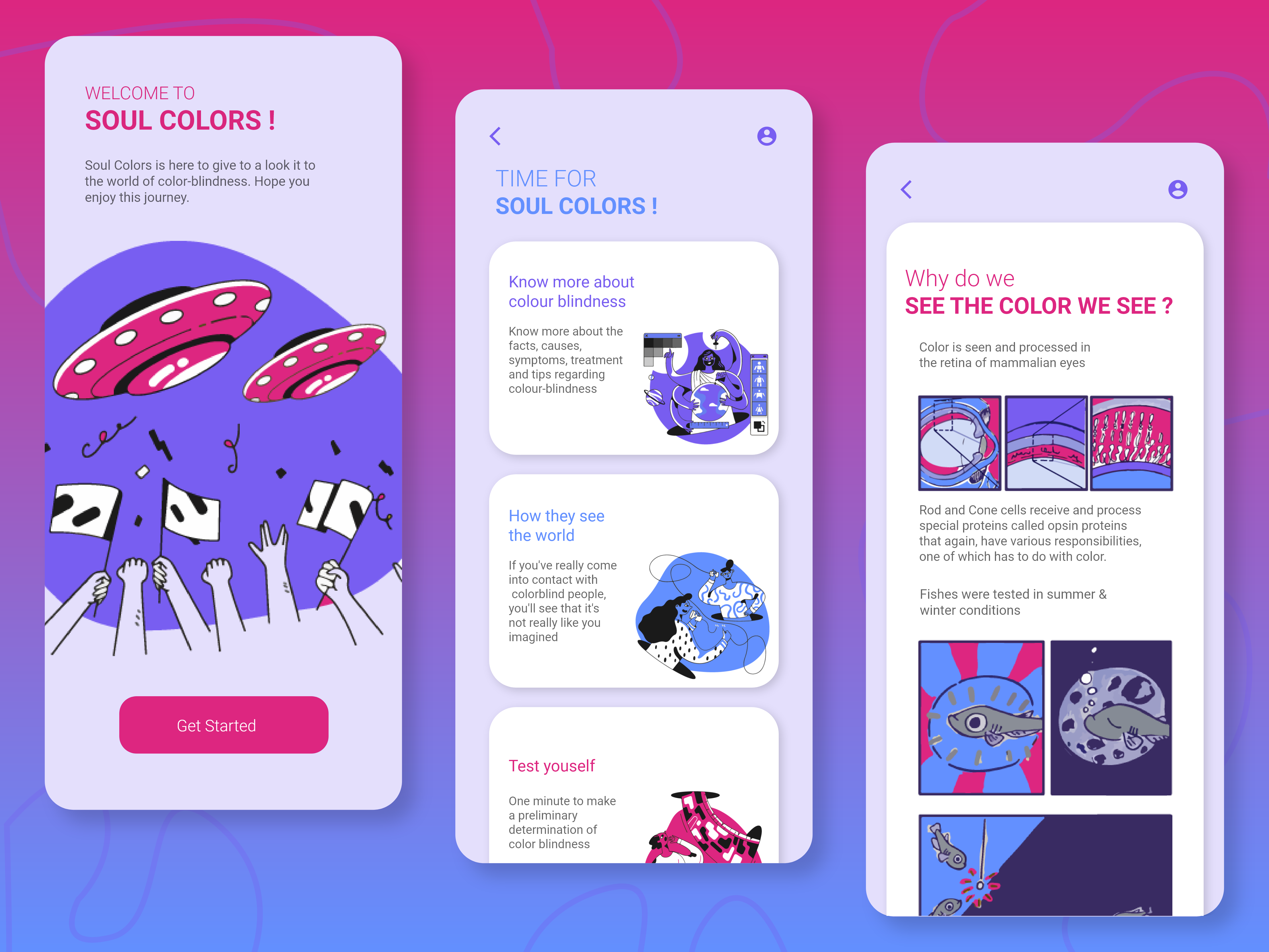 Color blindness app ui by Arya Nair on Dribbble