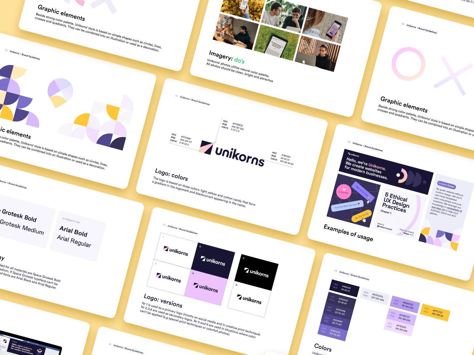 Unikorns Brand Guidelines by Maria Brilkova for Unikorns® on Dribbble