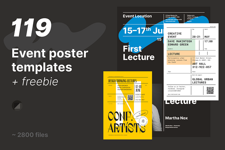 Event Poster Bundle + Freebies by EDT.graphics on Dribbble