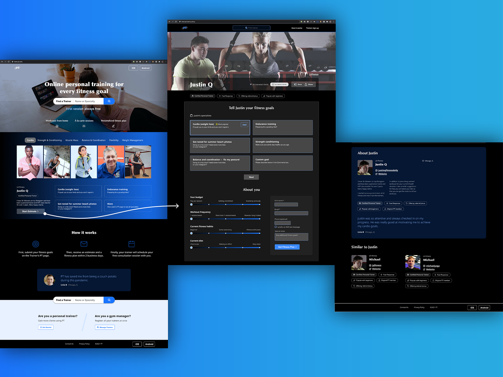 Personal Trainer | Sign Up Form by Michael Nguyen on Dribbble