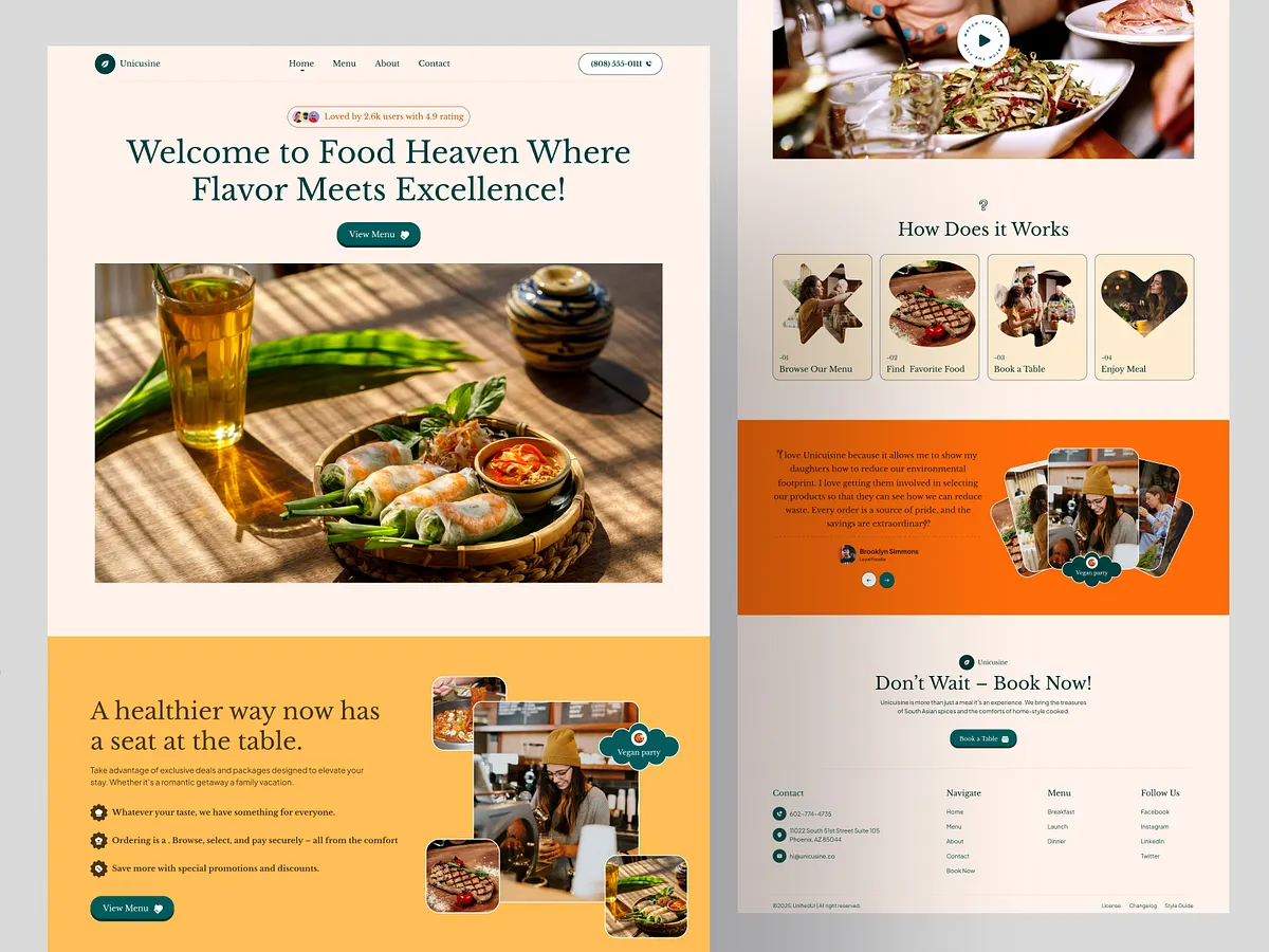 Restaurant Landing Page designs, themes, templates and downloadable ...