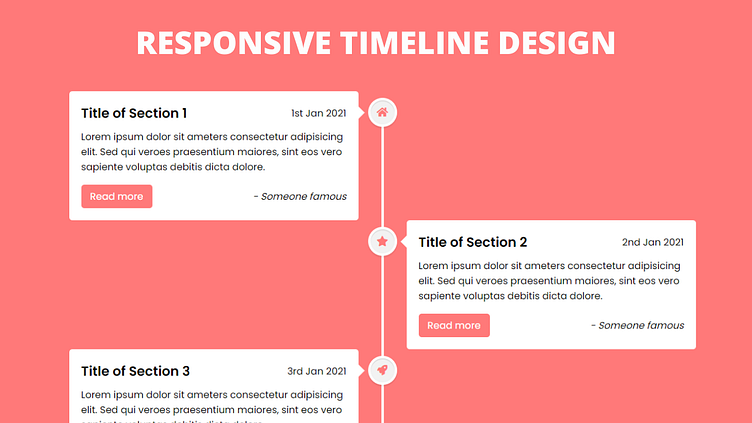 Responsive Vertical Timeline Design using only HTML & CSS by CodingNepal on Dribbble