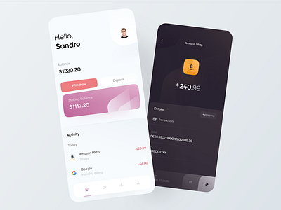 Online Banking App by Sandro Tavartkiladze for Steelmonk on Dribbble