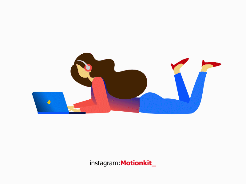 Working Women on Her Laptop - Lottie Animation by Sheikh Sohel on Dribbble