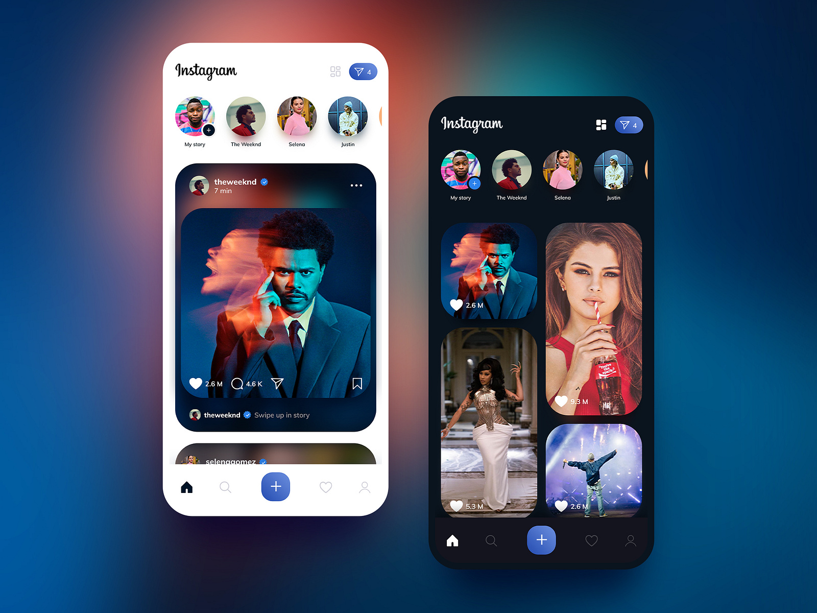 Instagram redesign concept by Hugo on Dribbble