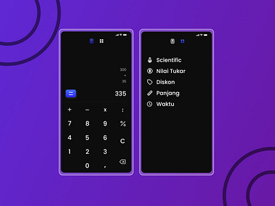 Calculator dark mode by Mulya Sakti on Dribbble