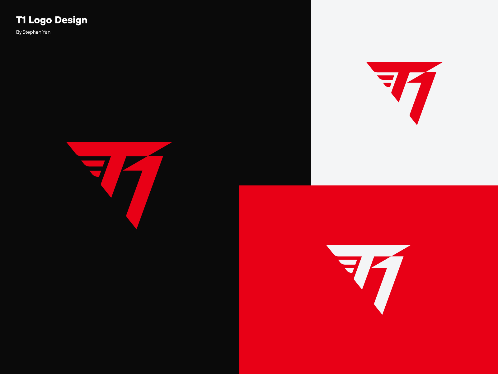 T1 Logo Design by Stephen Yan on Dribbble