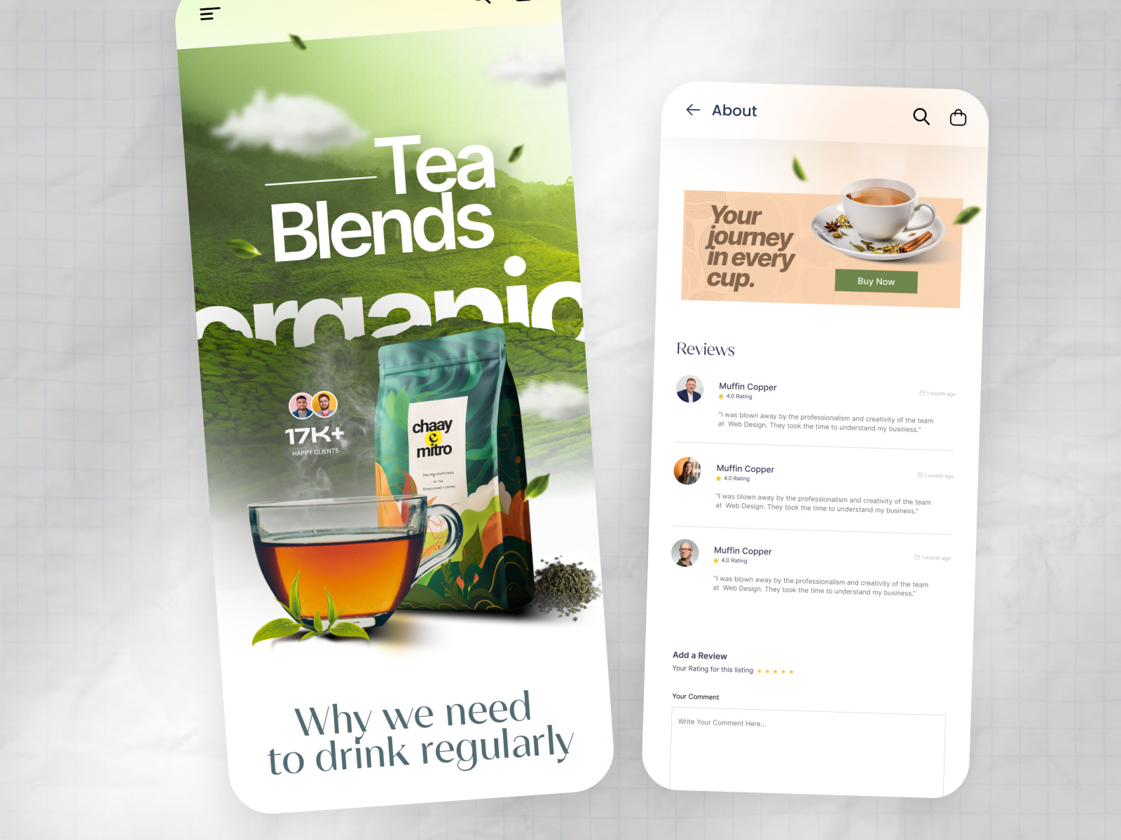 Tea Shop Ecommerce App UI Design by Design Studio UI UX on Dribbble