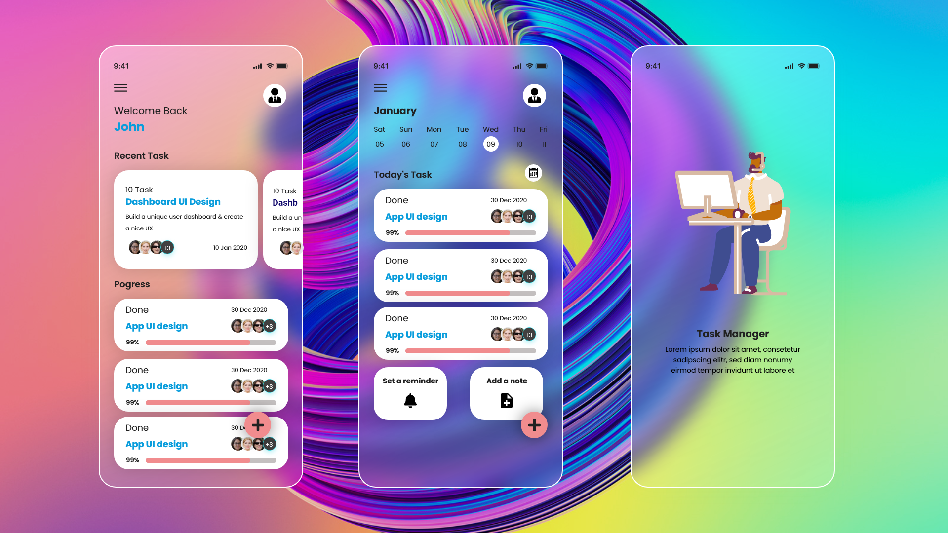 Task Manager App UI by Zinnat Fahim on Dribbble