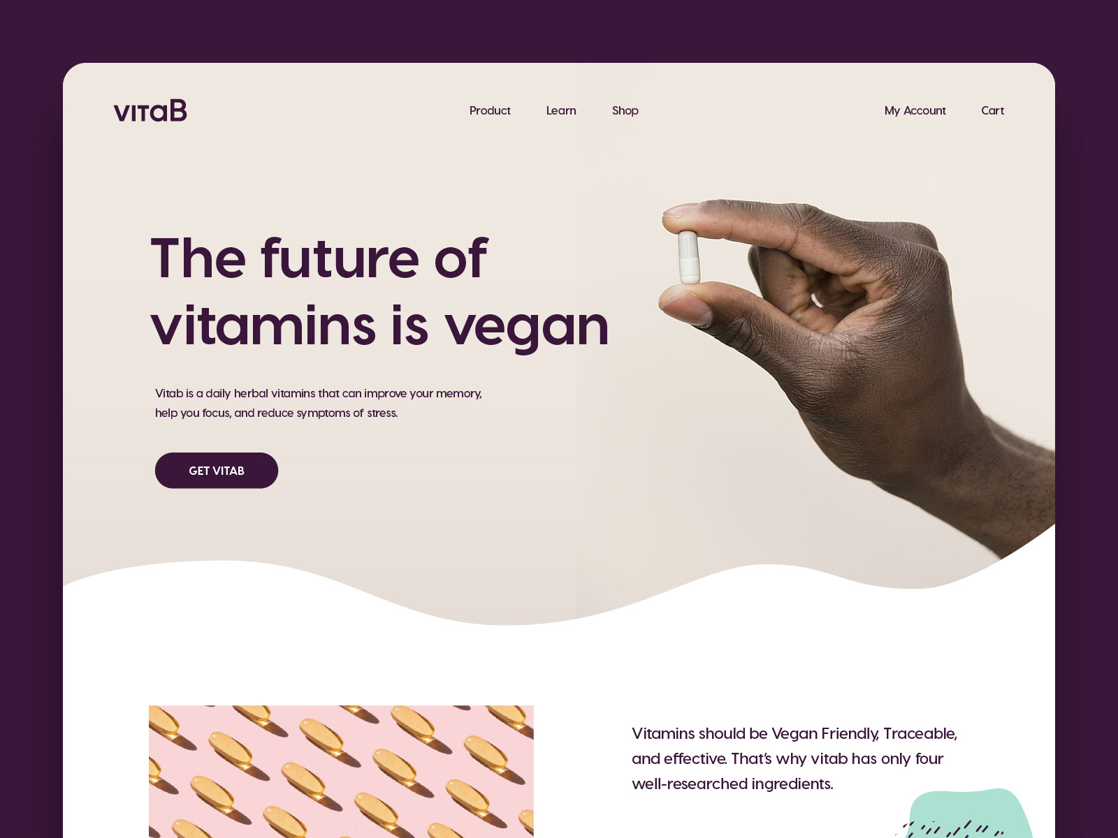 VitaB - Vegan Vitamin landing page by Kultar Singh on Dribbble