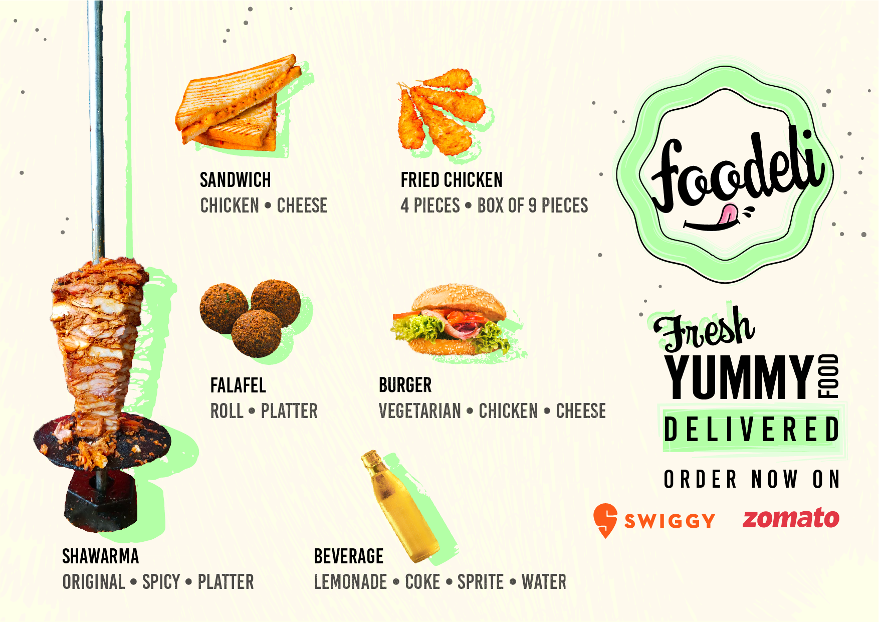 Foodeli ꞏ Menu and Logo Design by Glasspopsicle on Dribbble