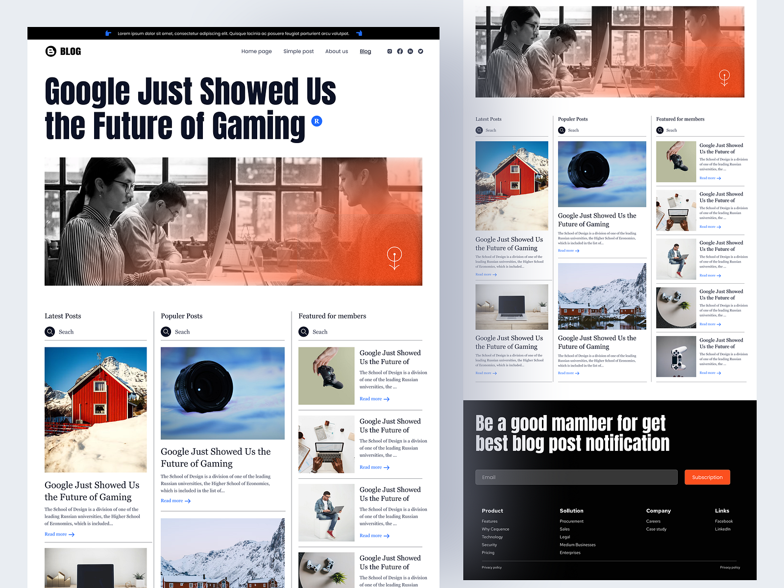 Blog Layout Page by Rakibull Hassan on Dribbble