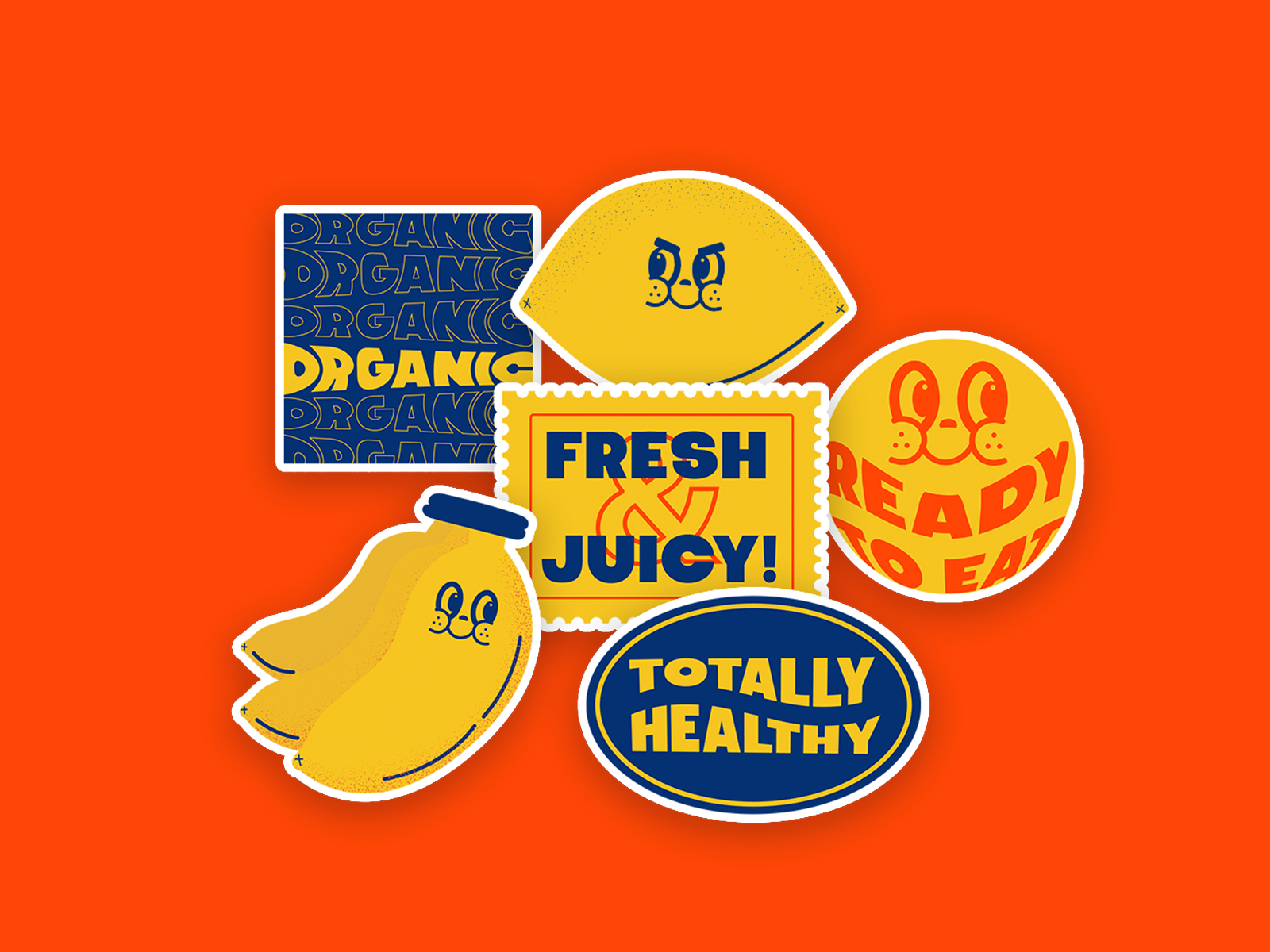 Healthy Sticker Set by Marsha Barin on Dribbble