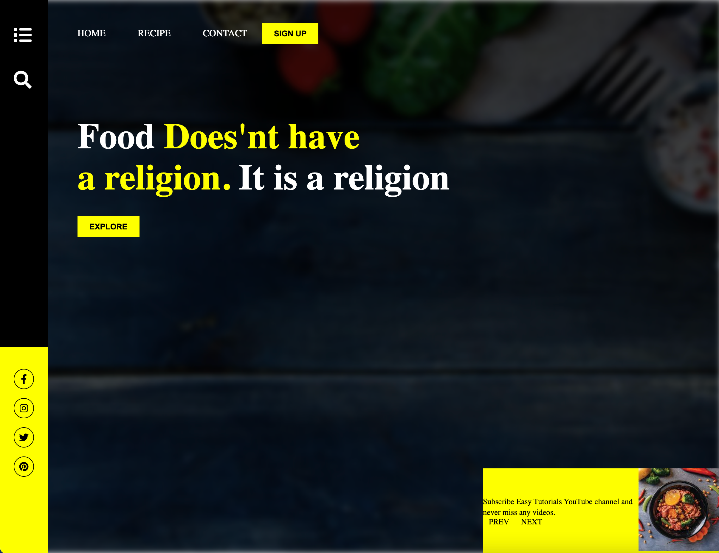 Foodie Website by Myat Su Mon on Dribbble