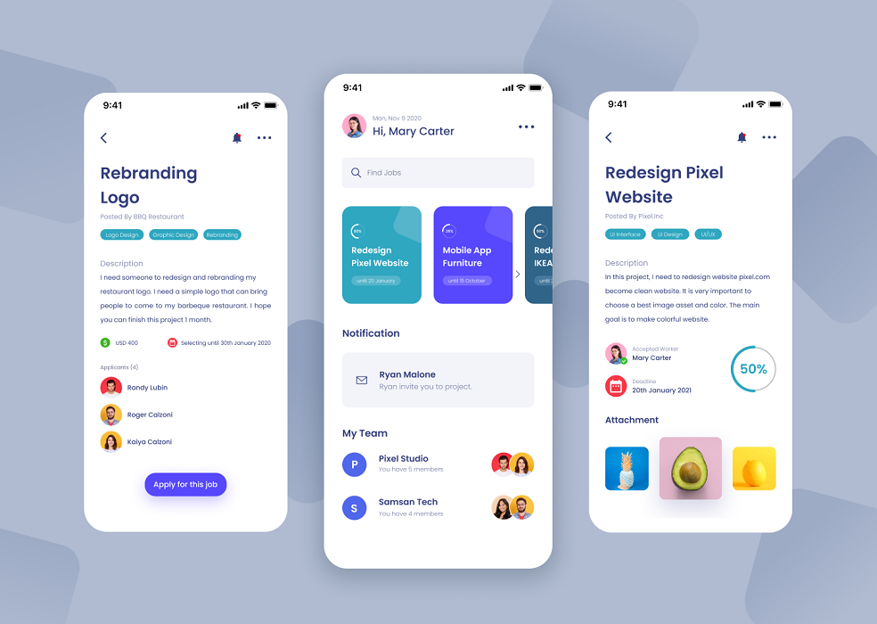 Freelancer Apps UI Design by Julius Christian on Dribbble