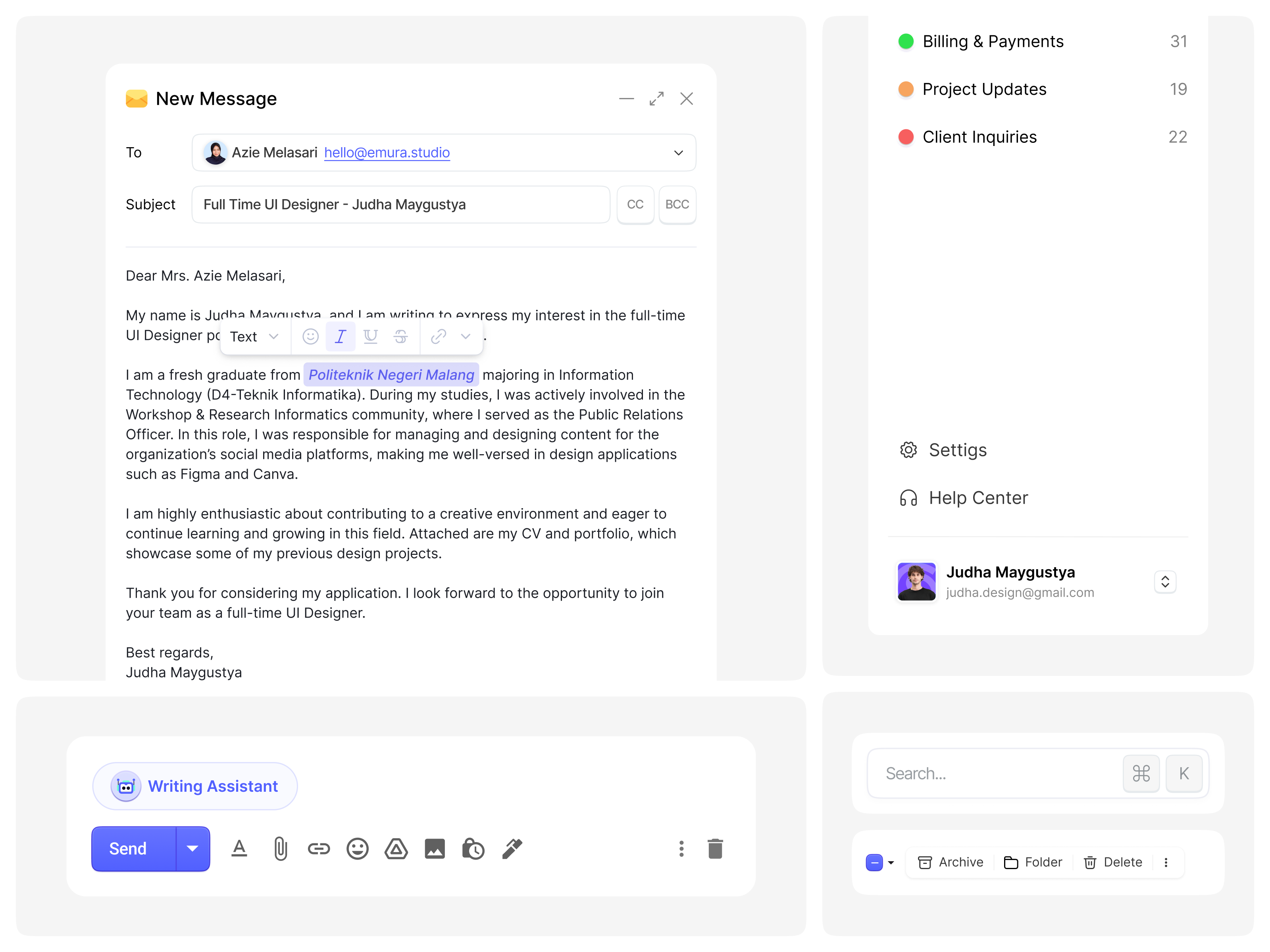 Mailorant - Inbox Mail Feature ️ by Judha Maygustya 🏄🏻‍♂️ for Emura on ...
