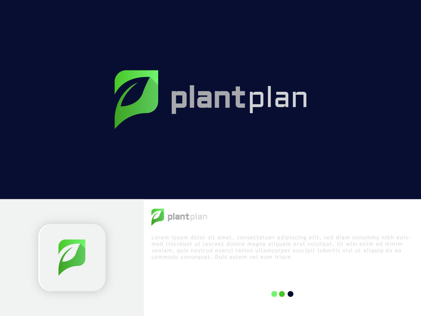 plant plan logo design letter P leaf logo design by Fahim Khan | Brand ...