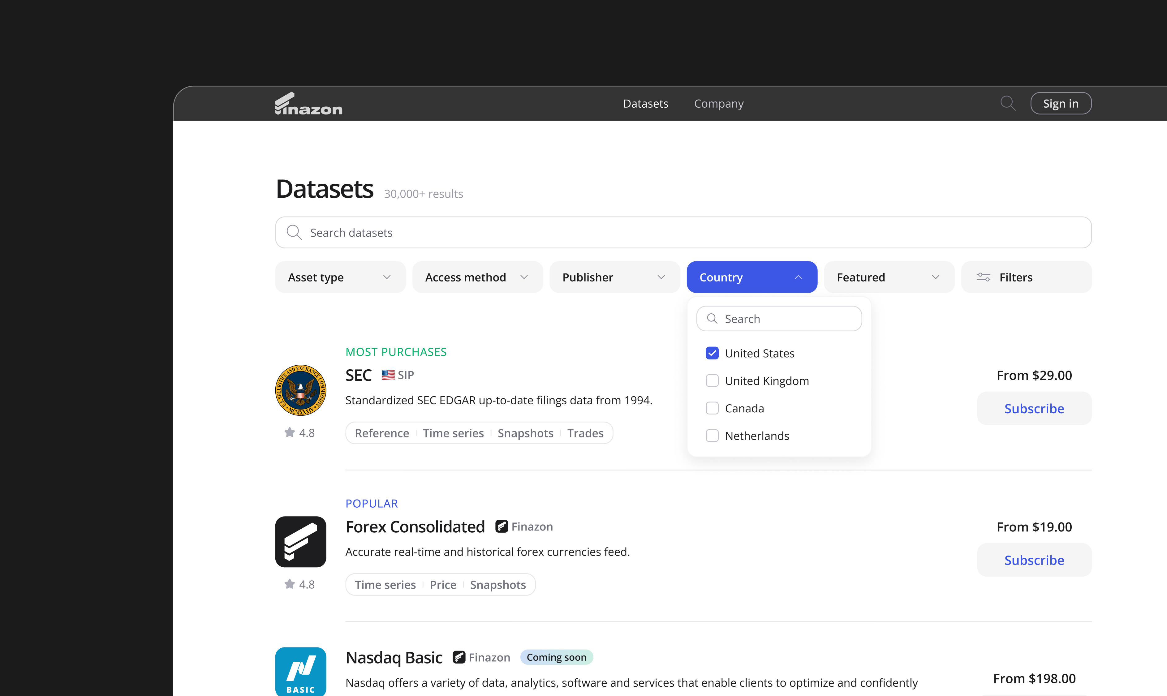 Financial marketplace design for Finazon by mauash on Dribbble