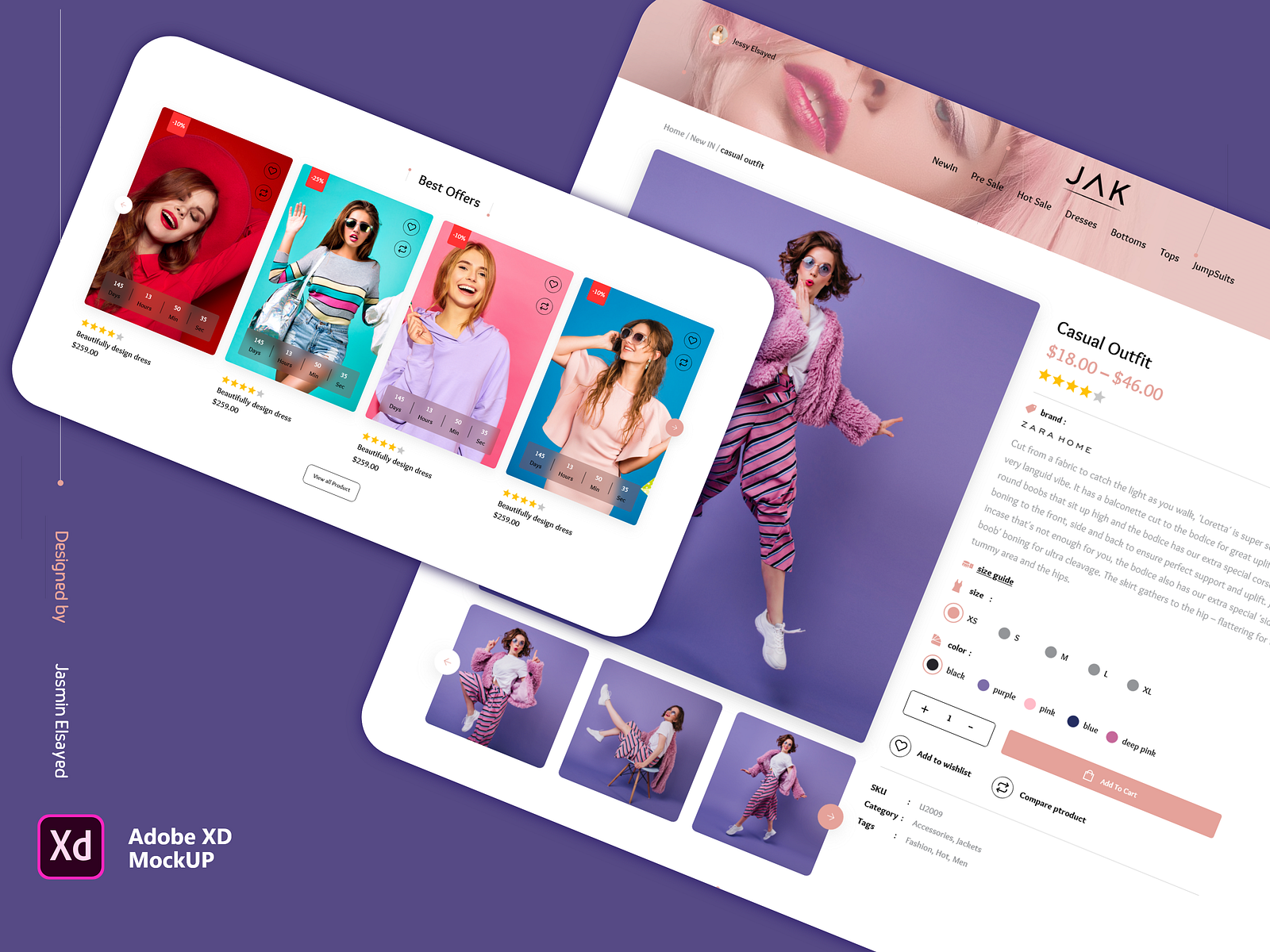 fashion single page by Jasmin Elsayed on Dribbble