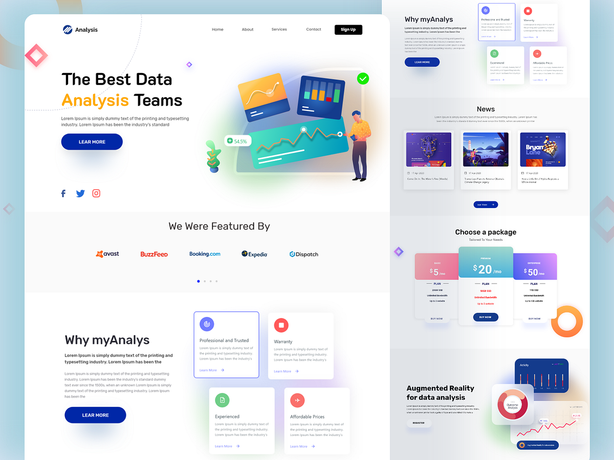 Data Analysis Landing Page 2 by Masud Rana on Dribbble