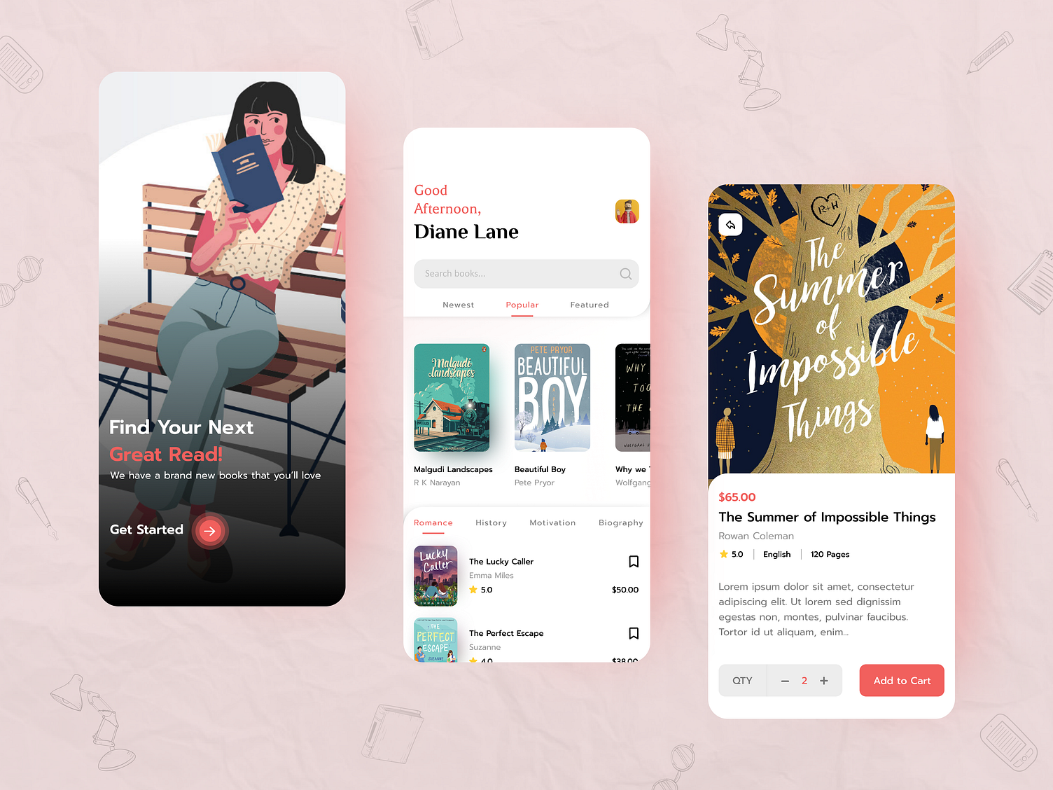 Reading books App by MindInventory on Dribbble
