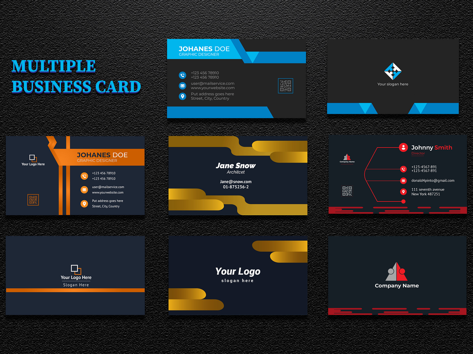 Multiple business card by MD IFTAKHER AHAMED on Dribbble