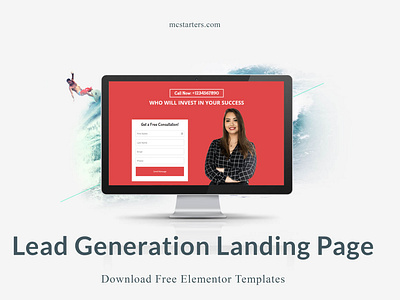 Download Free Lead Generation Landing Page Elementor Template by Mudassar Shakeel on Dribbble
