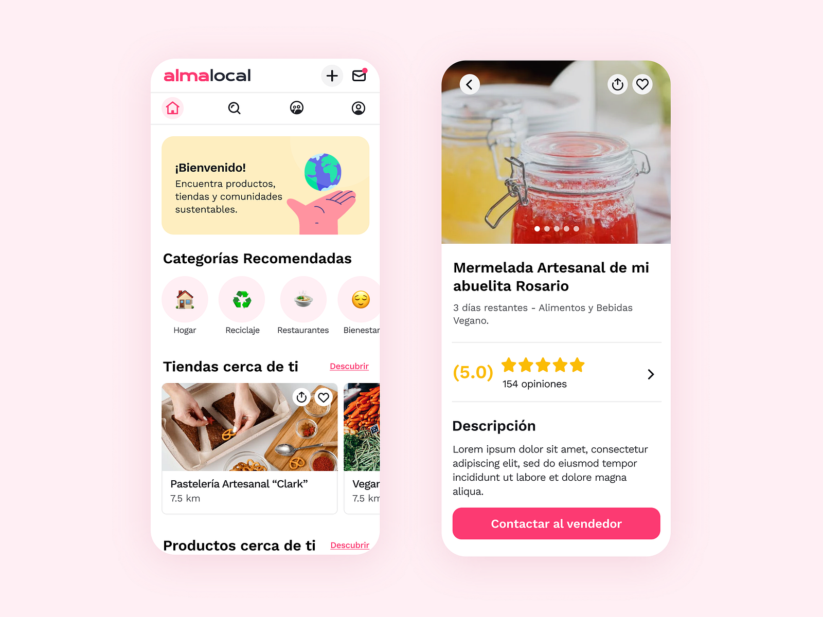 Community App - Home and Product Detail by Eduardo Reyes on Dribbble