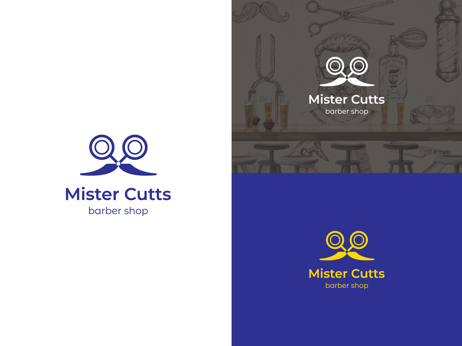 Mister Cutts Minimal modern Barber Logo design by HMQ Graphix on Dribbble