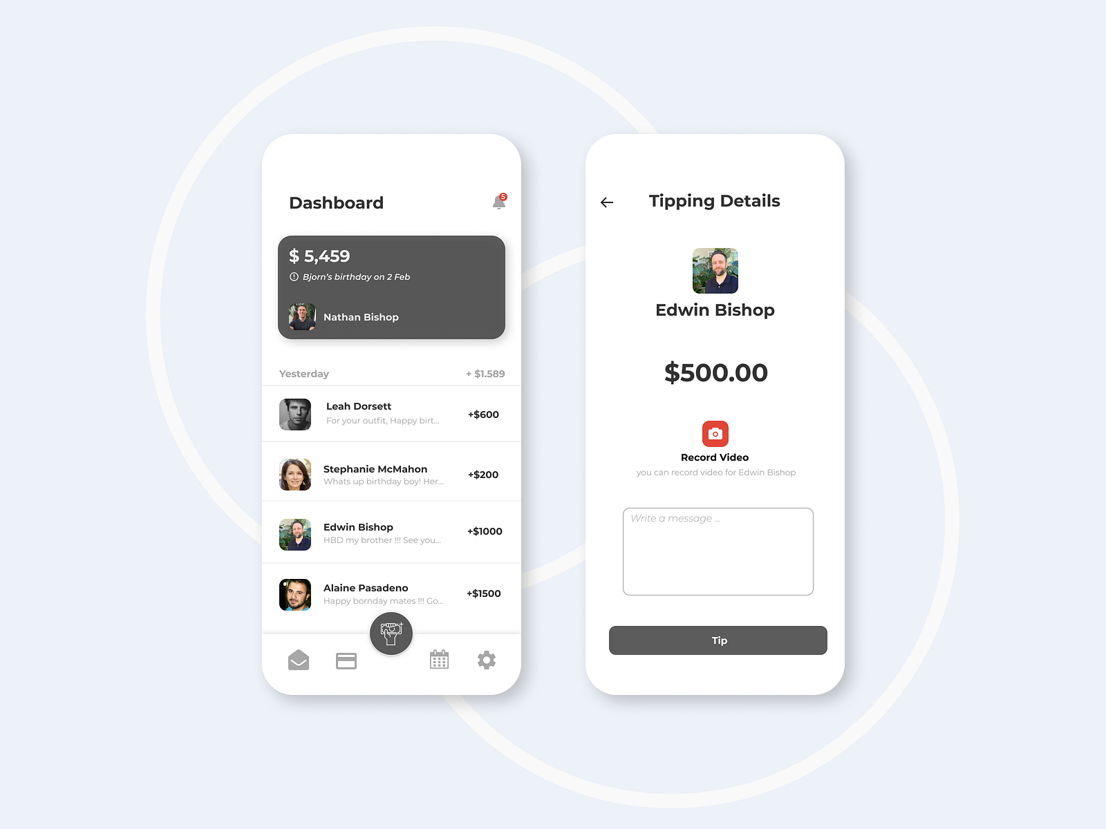 Money Tipping Concept App by Firdy Imas Endyarsa on Dribbble