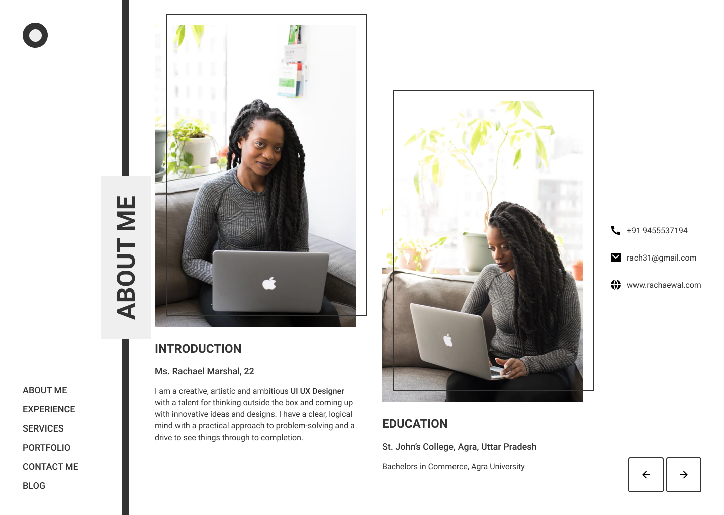 Portfolio Concept by Rati Agarwal on Dribbble