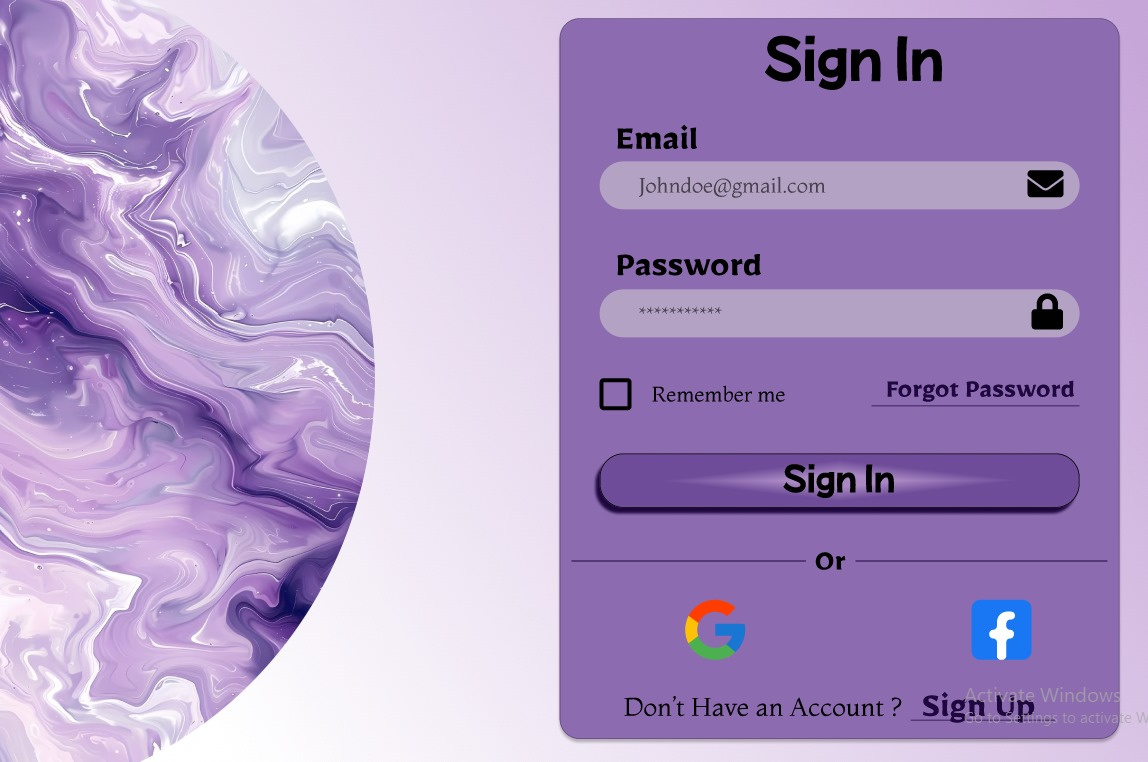 Purple Login/sign up page by Joy Vukasu on Dribbble