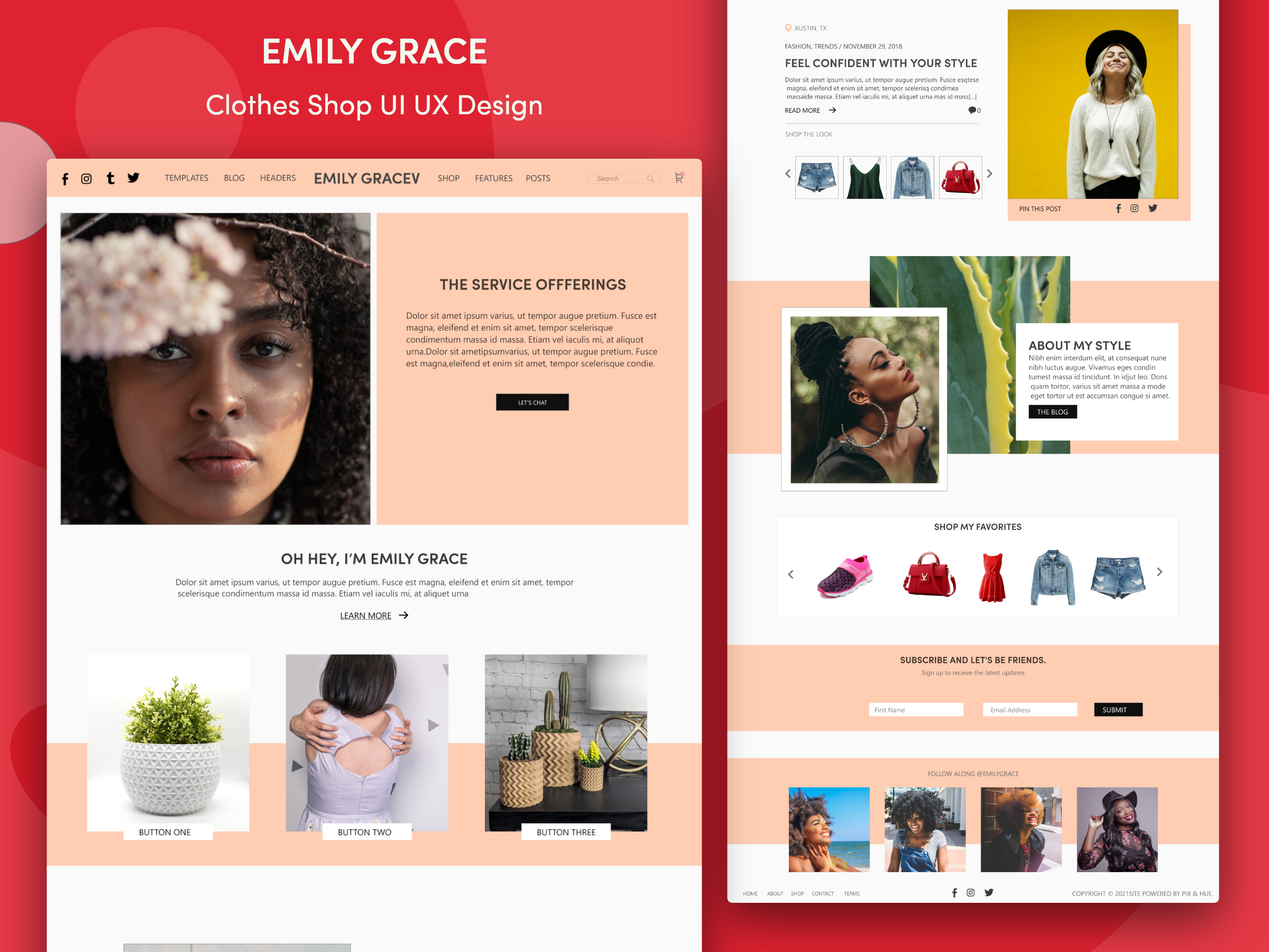 EMILY GRACE Clothes Shop UI UX Design by Sayed Ahmed on Dribbble