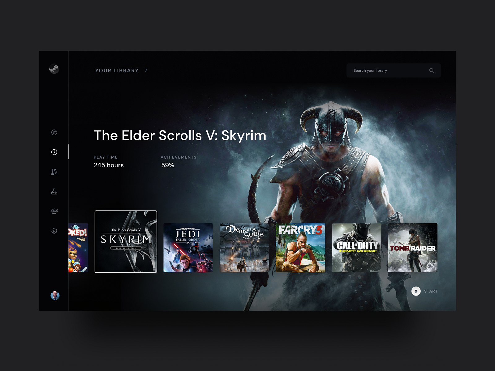 Smart TV Application - Steam by thewebsitewitch on Dribbble