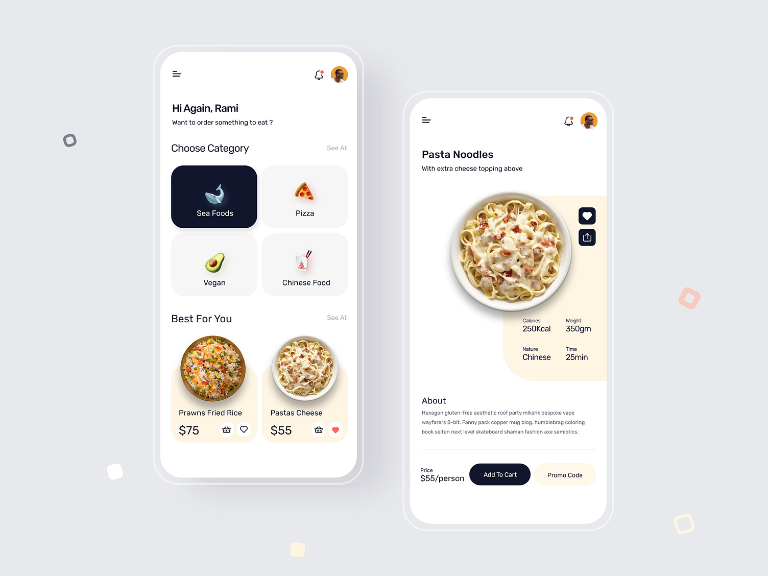 Food App UI Design by Mohammed Hattab on Dribbble