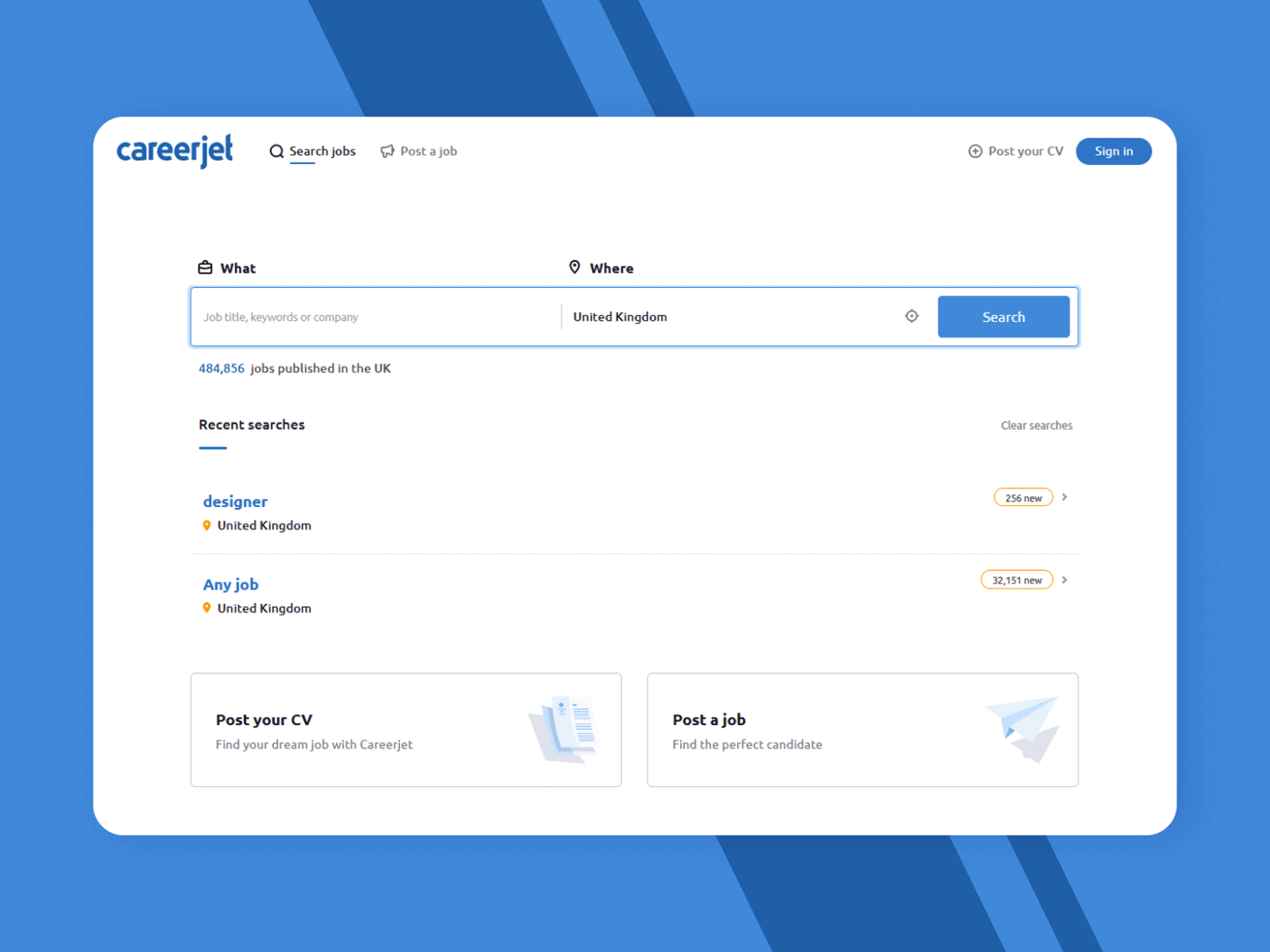 Jobsite Homepage Before / After Animation by Sophie Bonneval on Dribbble