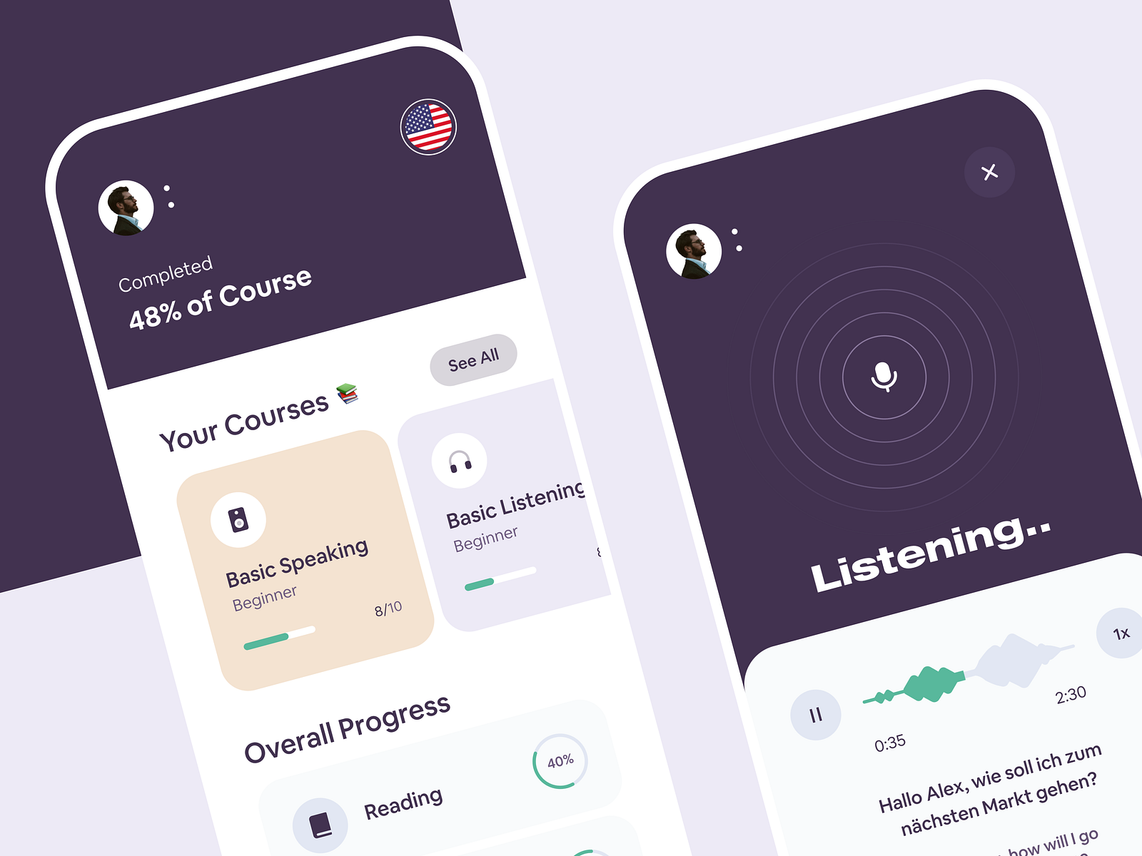 Language Learning App by Wahab on Dribbble