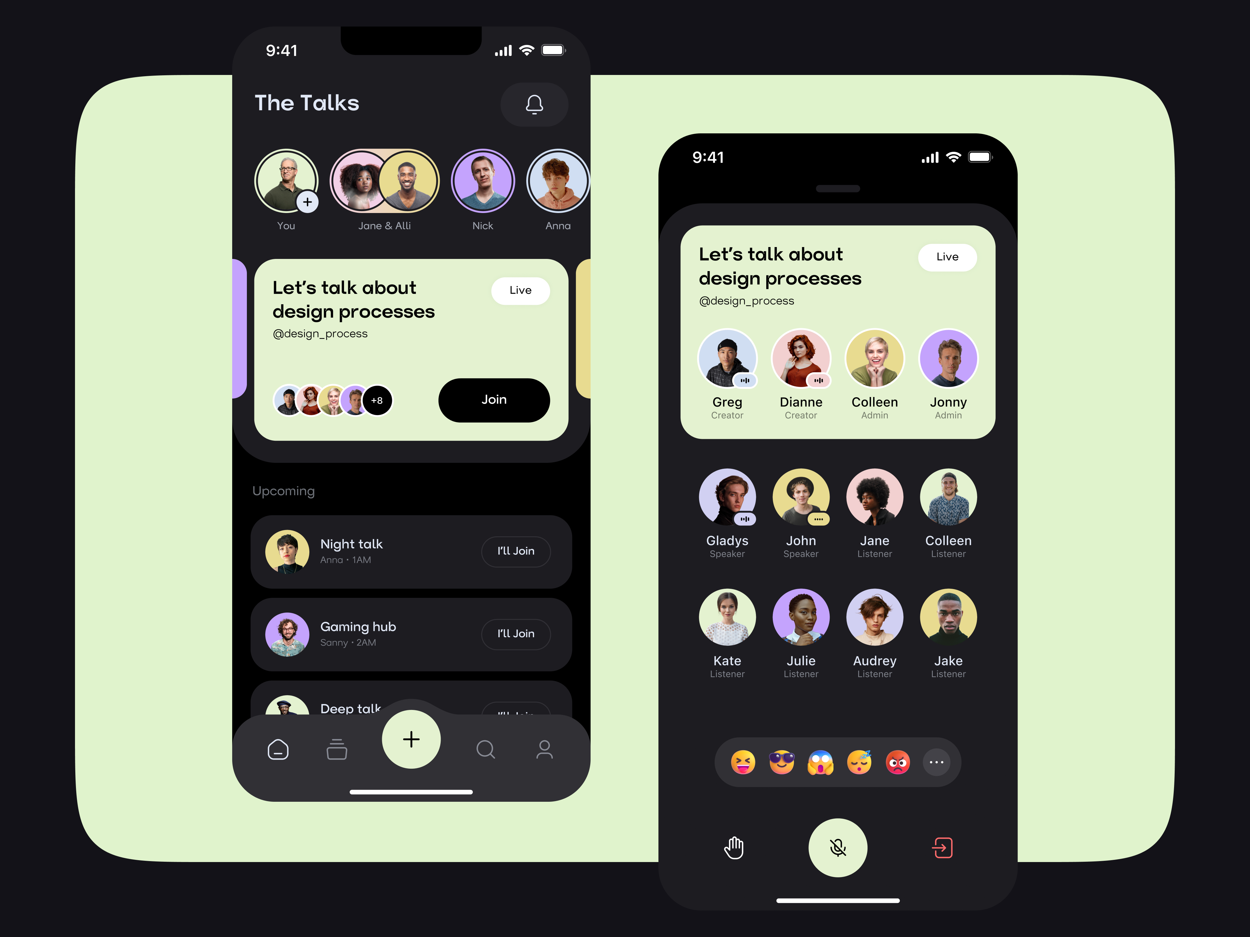 The Talks - Live audio conversations by Beka Tsintsadze on Dribbble