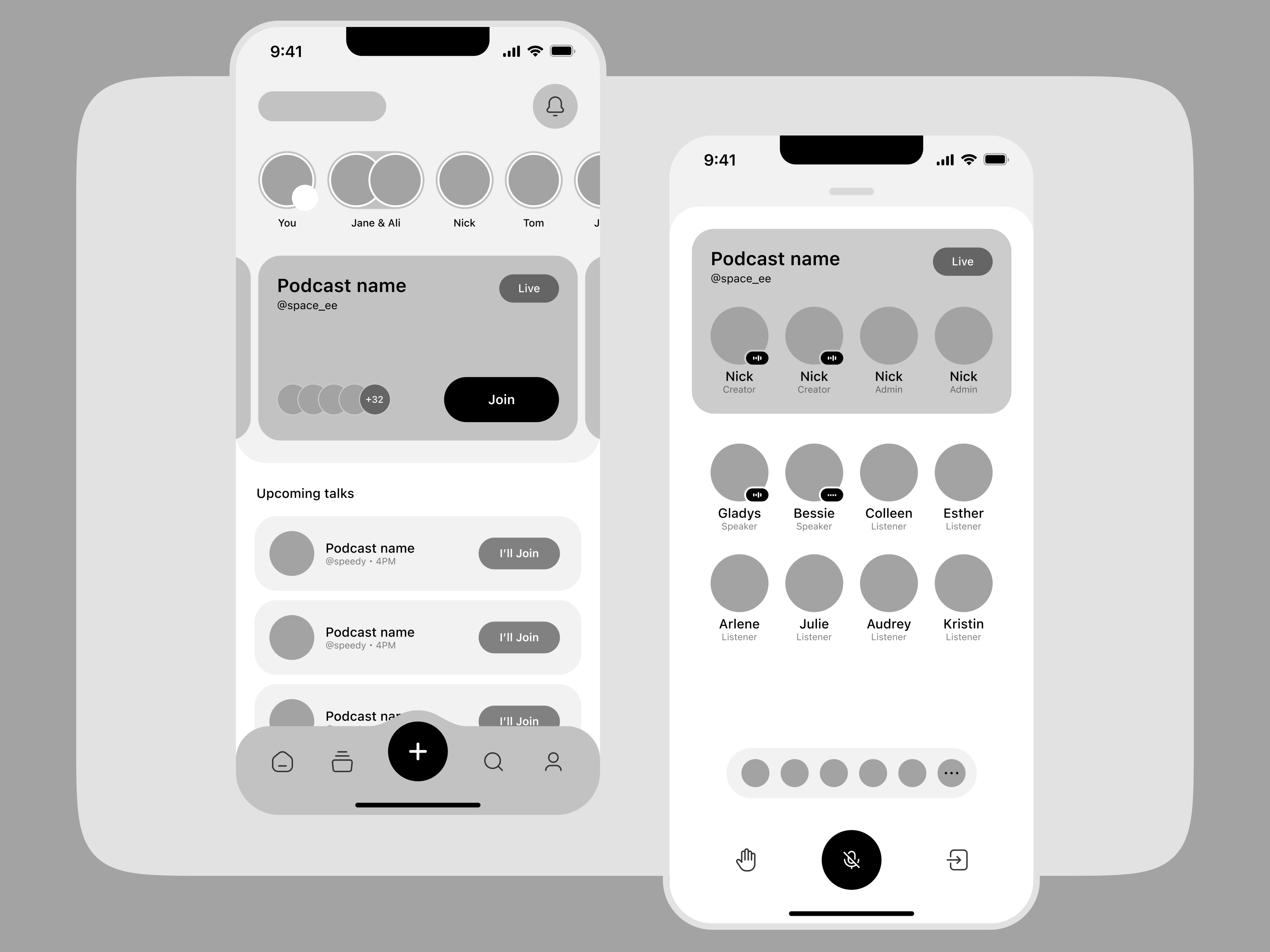 The Talks - Live audio conversations by Beka Tsintsadze on Dribbble