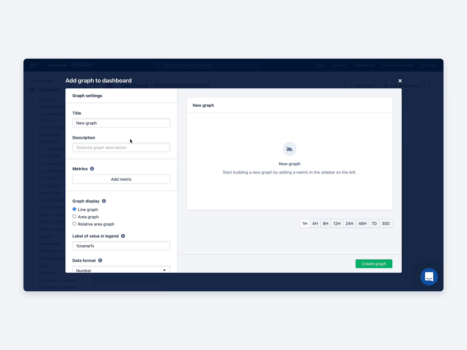 Graph Builder: Creating a Graph by Jonas Brinkhoff for AppSignal on Dribbble