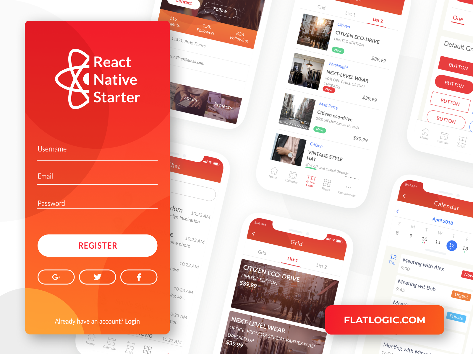 React Native Starter by Flatlogic on Dribbble