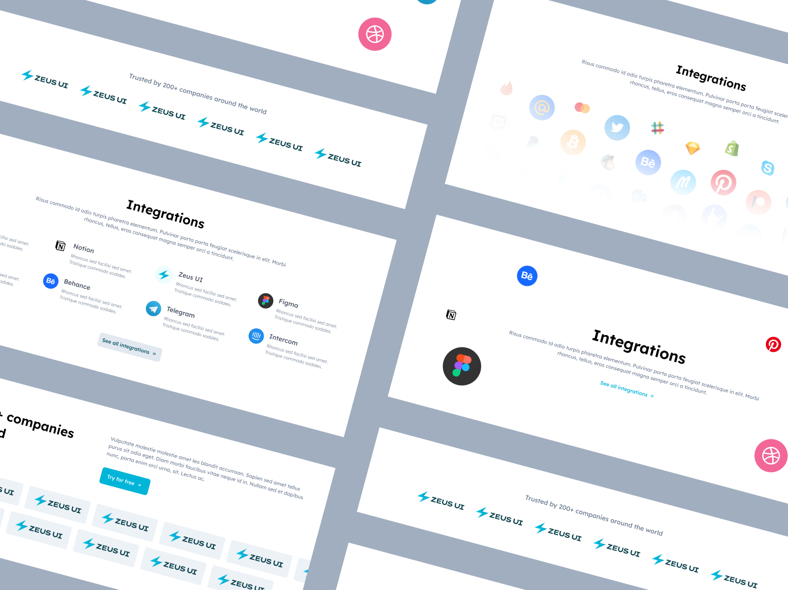 Logo section - Zeus Web UI Kit by Nick Rybak for Setproduct on Dribbble