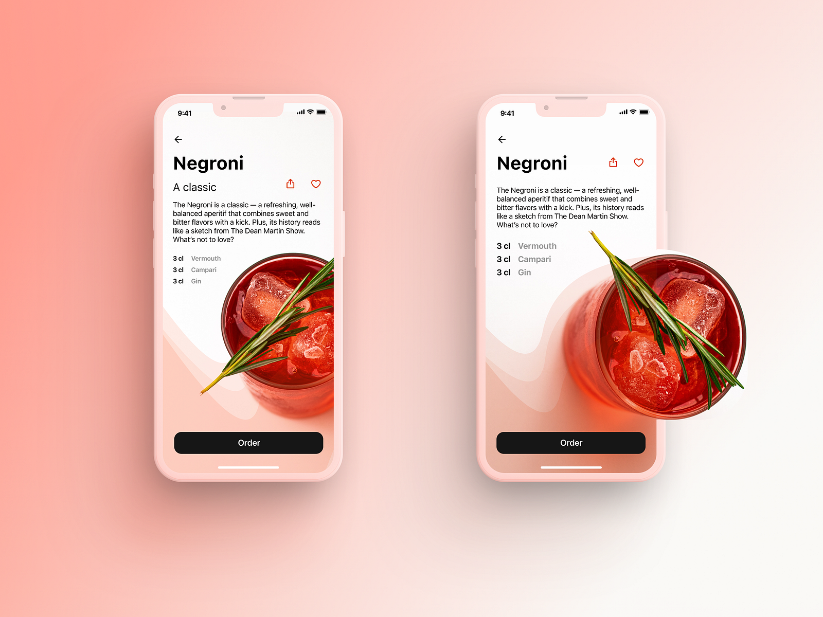 Cocktail app by Raluca Angelescu for ixperi on Dribbble