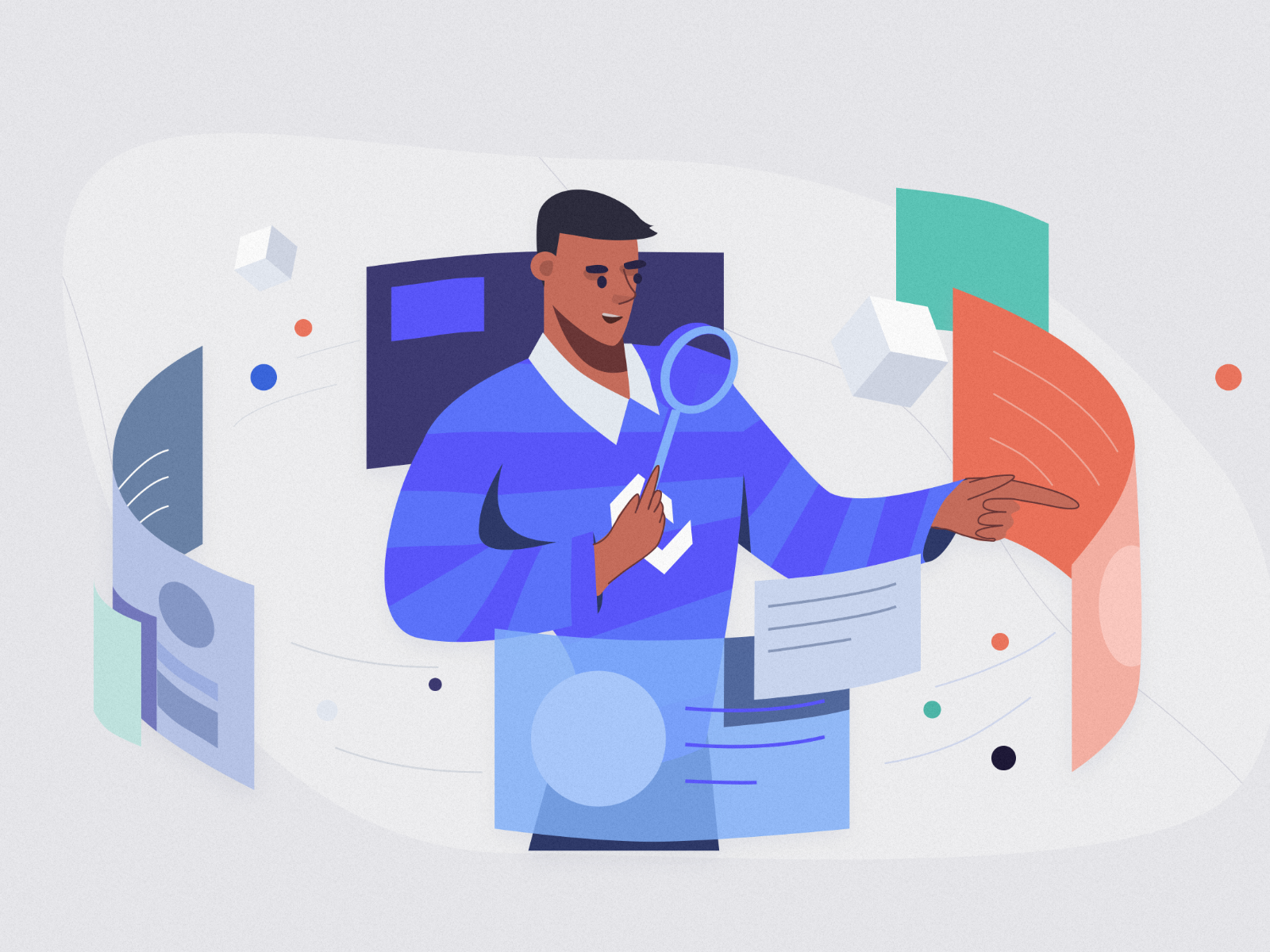 ExaVault Website Illustrations II - ExaVault Team Work Scene by ...