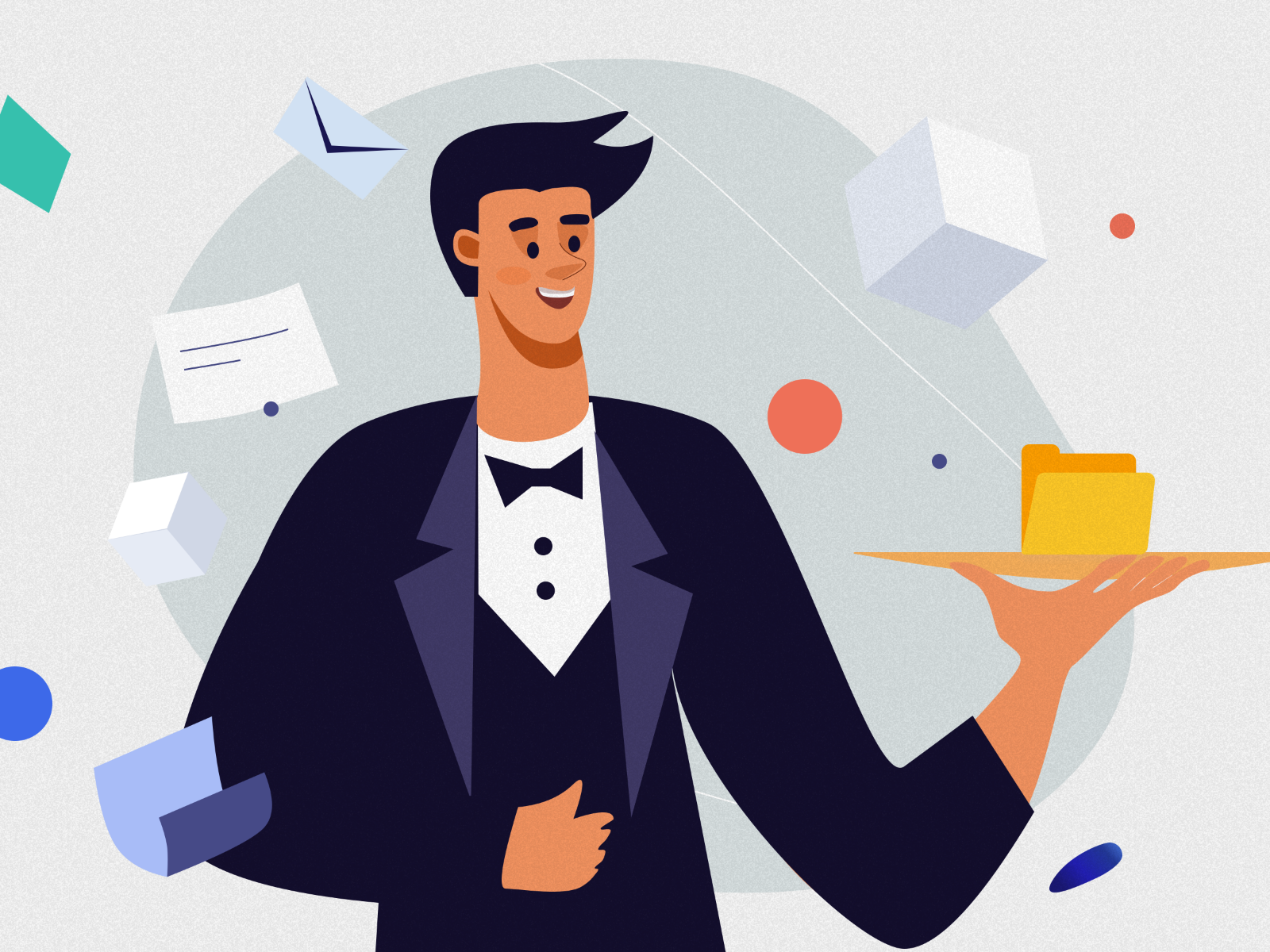 ExaVault Website Illustrations II - ExaVault Team Work Scene by ...
