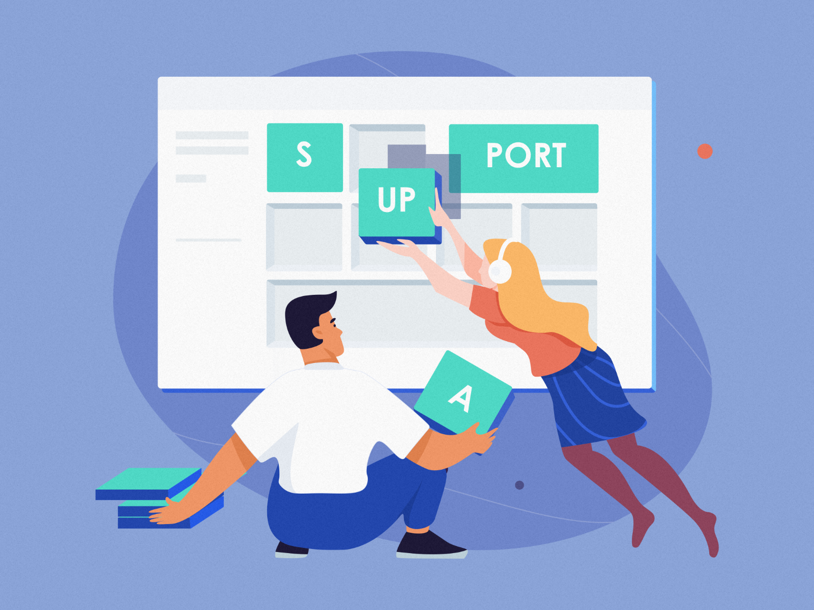 ExaVault Website Illustrations II - ExaVault Team Work Scene by ...