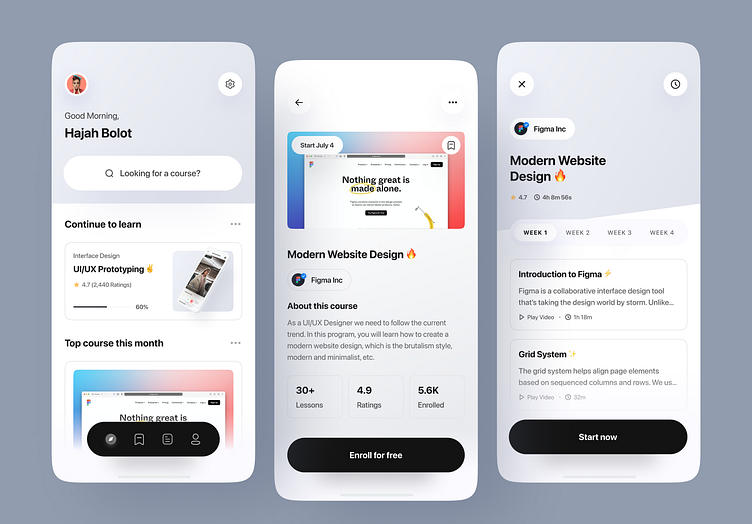 Online Course Mobile App by Risang Kuncoro for Indev on Dribbble