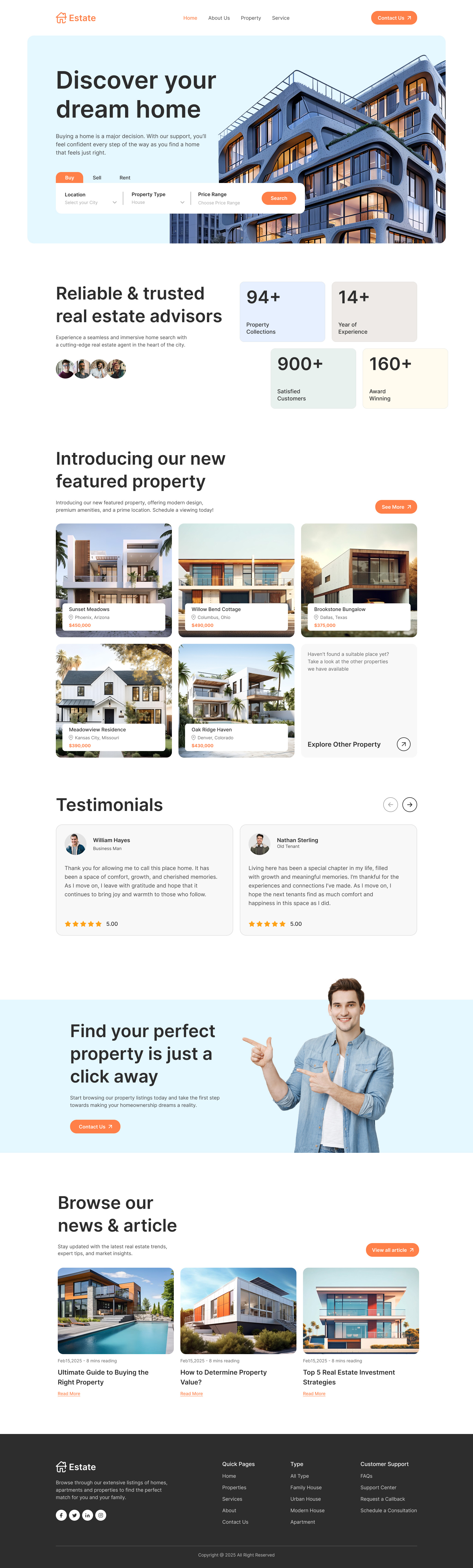 Real Estate landing page by Firqah Lab-UX UI | Web Design | Web & Mobile App on Dribbble
