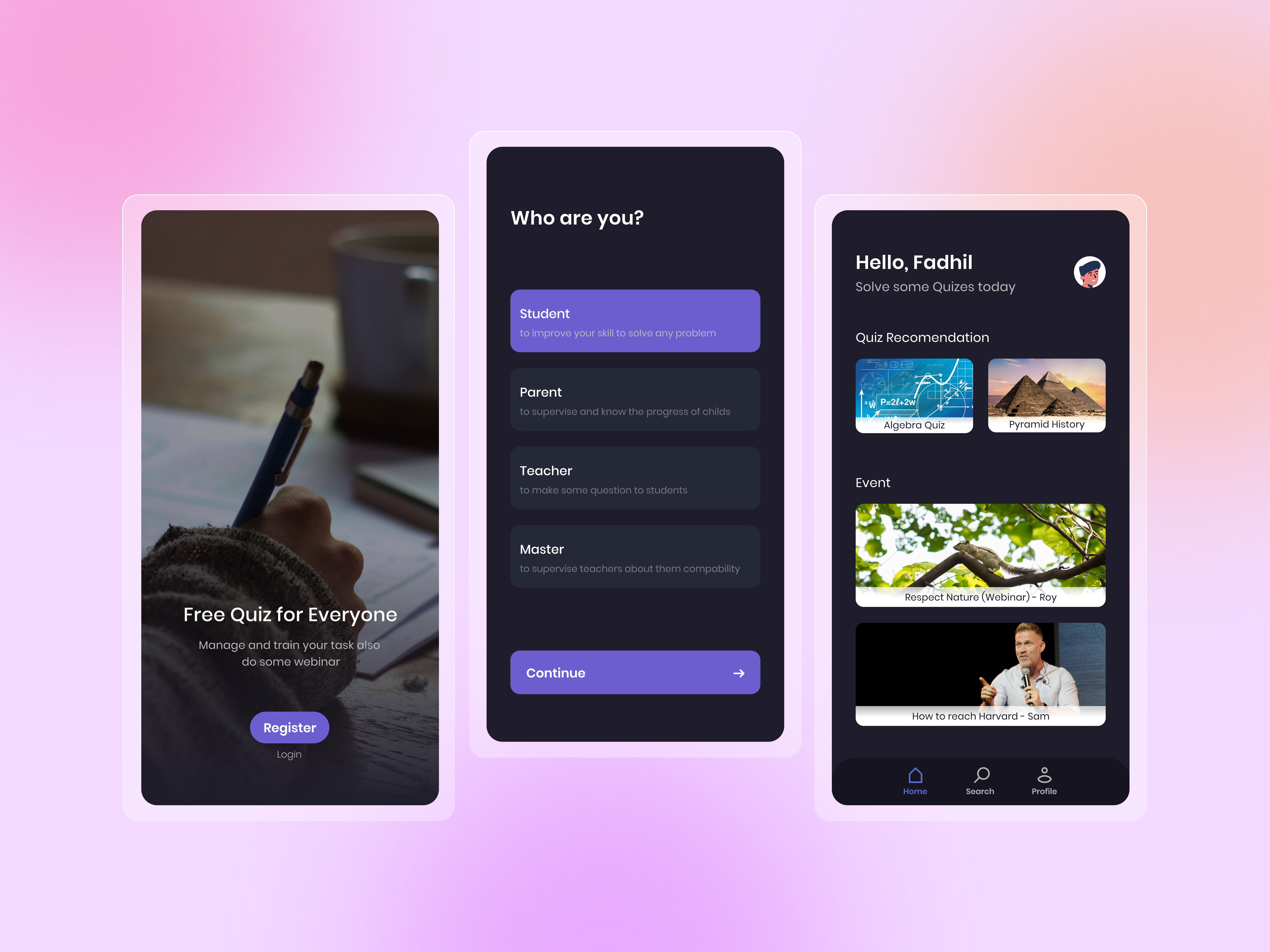 Quiz App Made by figma by Fadhill Atmojo on Dribbble