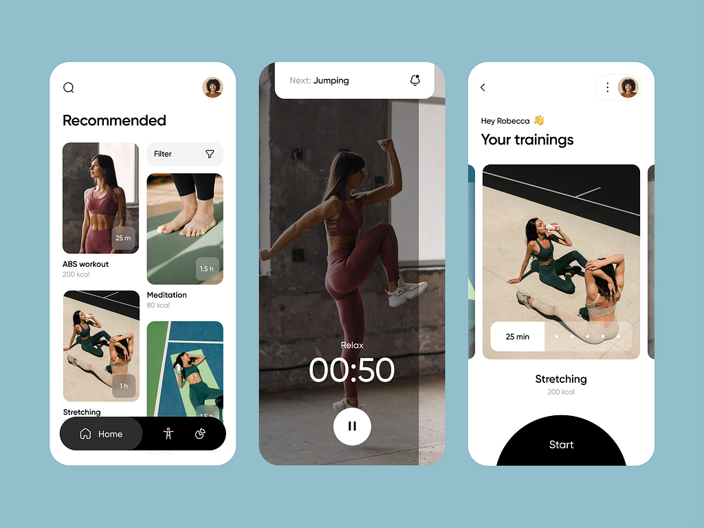 MyFitness - Mobile App Design for Workouts by Outcrowd on Dribbble